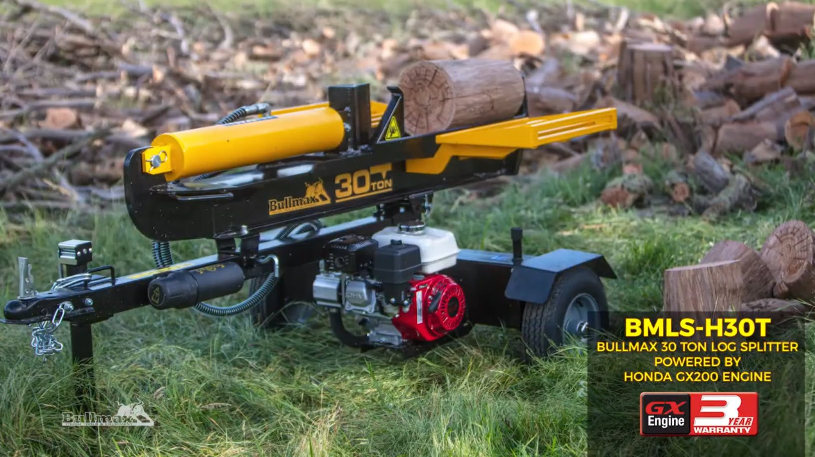 Bullmax 30 Ton Log Splitter - Horizontal Operation